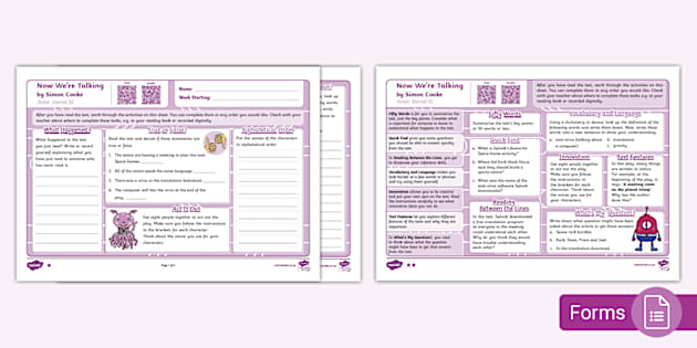 Junior Journal 62 May 2021: Now We're Talking (Comprehension)