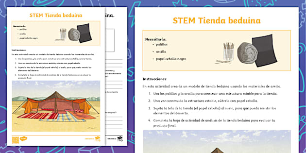 Actividad STEM: Tienda beduina (teacher made) - Twinkl