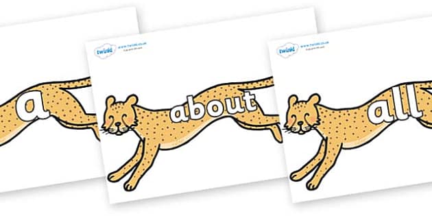 100 High Frequency Words on Cheetahs (Teacher-Made) - Twinkl
