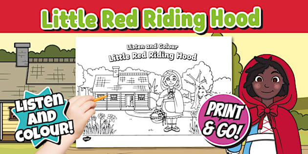 Little Red Riding Hood Listening Colouring Activity Sheet