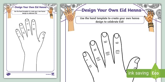 Design Your Own Eid Henna Activity Sheet (teacher made)