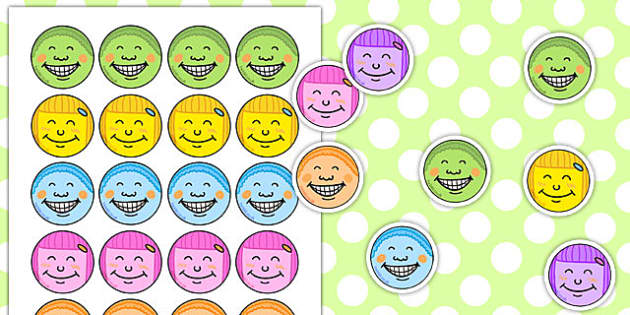 Smiley Face Stickers | Sticker Templates | Primary Resources