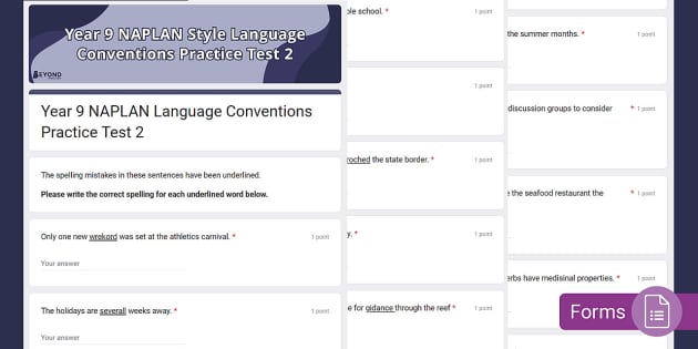 Year 9 NAPLAN Literacy Practice Test Language Conventions Year 9 NAPLAN Literacy Practice Test Language Conventions