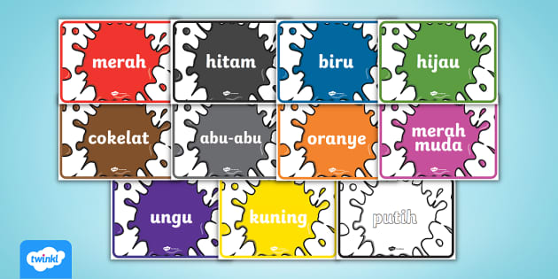 Hiasan Kelas Poster Warna dalam Bahasa Indonesia - Twinkl