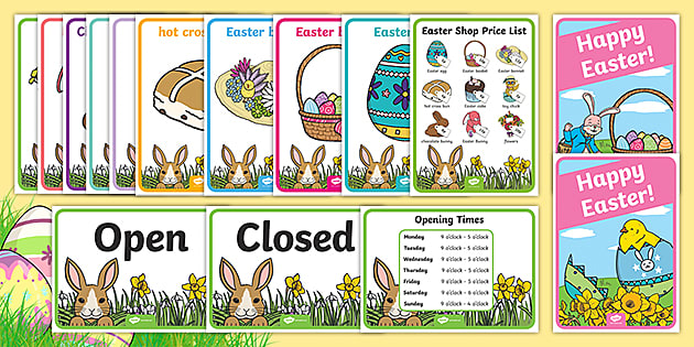 Easter Shop Role-Play Display Posters - Twinkl