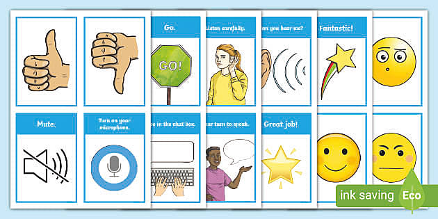 FREE! - Communication Cards for Online Teaching - Twinkl