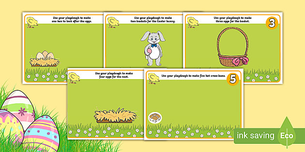 Easter Counting Modelling Dough Mats 1-5 - Twinkl