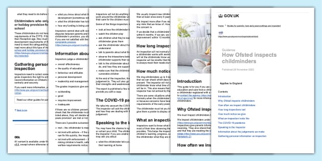 FREE! - How Ofsted Inspects Childminders - Twinkl
