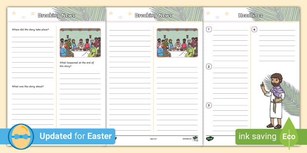 Easter Story Breaking News Writing Frames - Twinkl