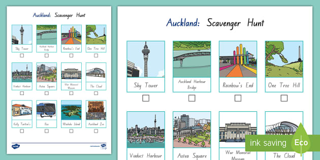 Auckland Scavenger Hunt Activity (teacher made) - Twinkl