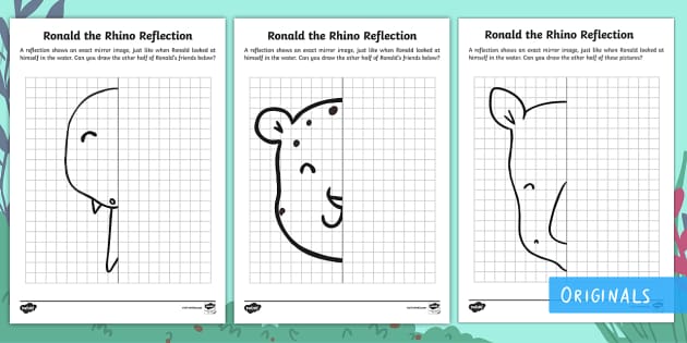 Ronald the Rhino Symmetry Worksheet / Worksheets