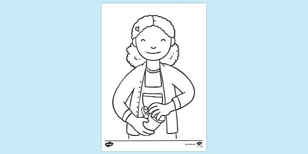 FREE! - Person Undoing Lid of a Jar Colouring | Colouring Sheets