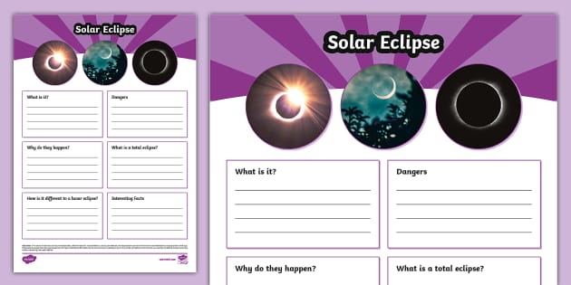 Solar Eclipse Fact File Template (teacher made) - Twinkl