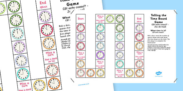 Telling The Time Board Game KS1 O clock And Half Past Romanian Translation telling-the-time-board-game-ks1-o-clock-and-half-past-romanian-translation
