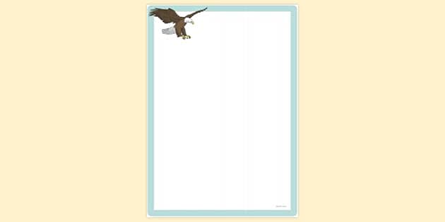 FREE! - Simple Blank Eagle Page Border | Page Borders | Twinkl