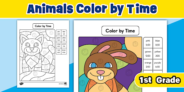 Telling Time Color by Number Activity for Kids | Twinkl USA