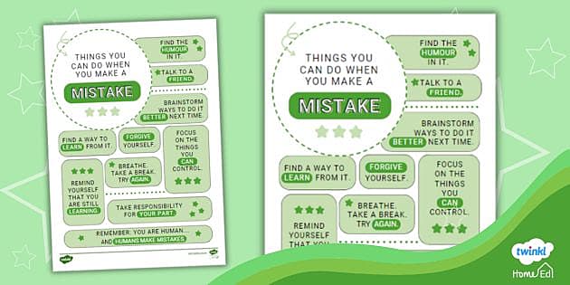 What To Do When You Make A Mistake Poster - Twinkl