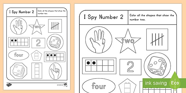 Number Sense I Spy Number 2 Activity