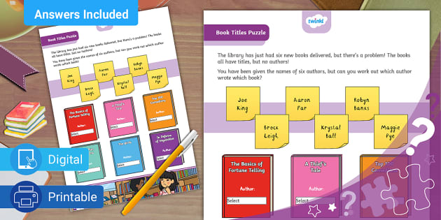 FREE! - World Book Day - Book Titles Puzzle - Twinkl Puzzled