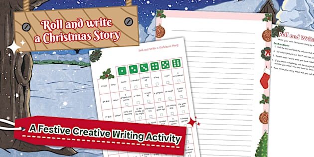 Roll and Write a Christmas Story Worksheet - Twinkl - KS2