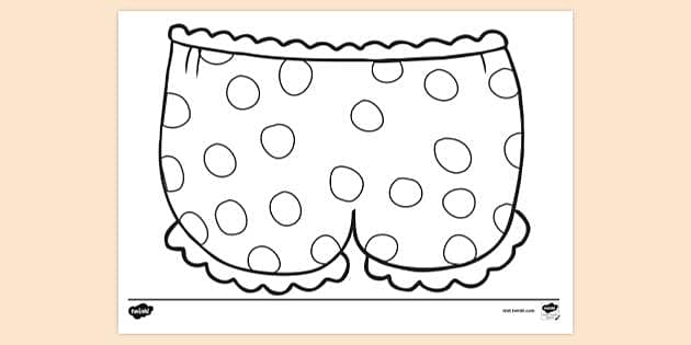 Pair of Bloomers with Pink Spots Sheet | Colouring Sheets