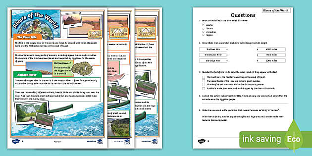 LK2 Rivers of the World Differentiated Reading Comprehension