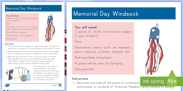 Memorial Day Windsock Craft | Kindergarten | Twinkl USA
