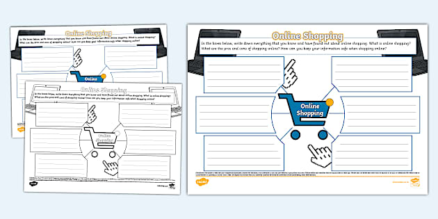 Online Shopping Mind Map - Twinkl writing (teacher made)
