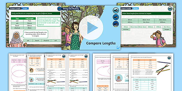 👉 White Rose Maths Compatible Year 3 Step 7 Compare Lengths
