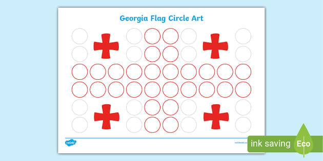 Georgia Flag Circle Art Worksheet | Twinkl | Geography | KS1