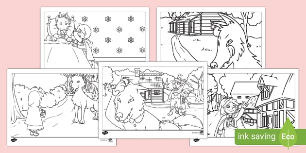Little Red Riding Hood Colouring Scenes (Teacher-Made)