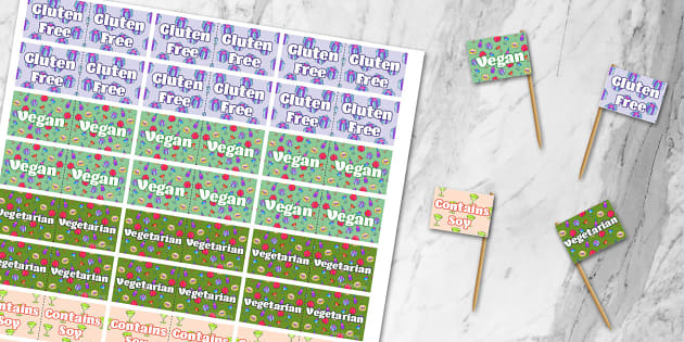 Birthday Allergen and Dietary Toothpick Flags | Twinkl Party