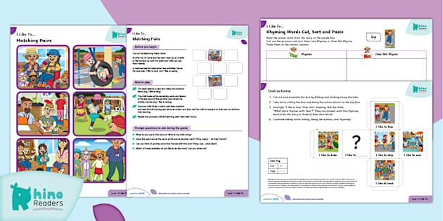 Level 1 Unit 1: I Like To... Activities (teacher made)