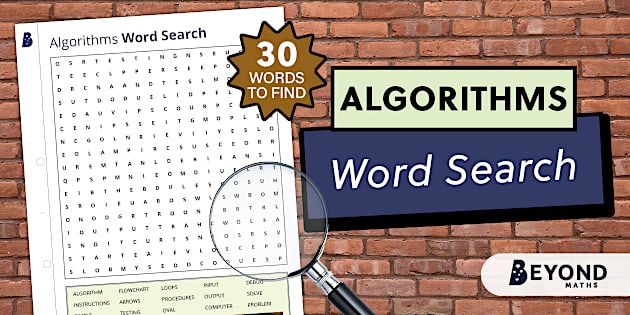 Algorithms Word Search Fun Activity