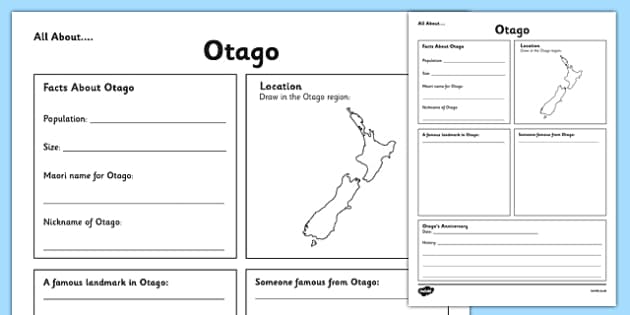 All About Otago Writing Frame (teacher made) - Twinkl