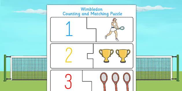 Wimbledon Themed Counting Puzzle (teacher made) - Twinkl