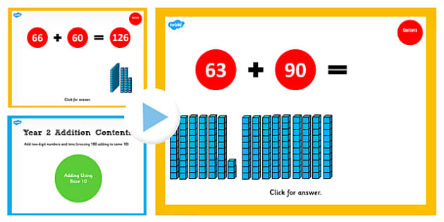 Year 2 Adding 2 Digit Numbers and Tens Crossing 100 Add Same 10s