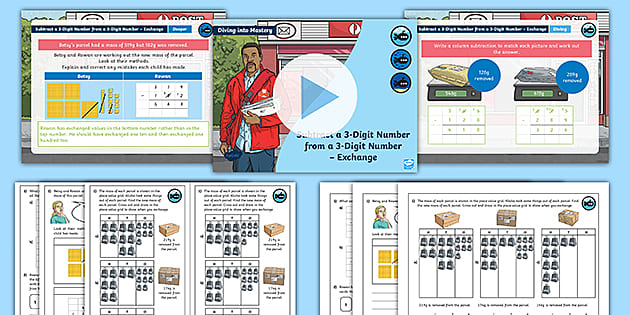👉 White Rose Compatible Y3 Subtract Two 3-Digits with Exchange