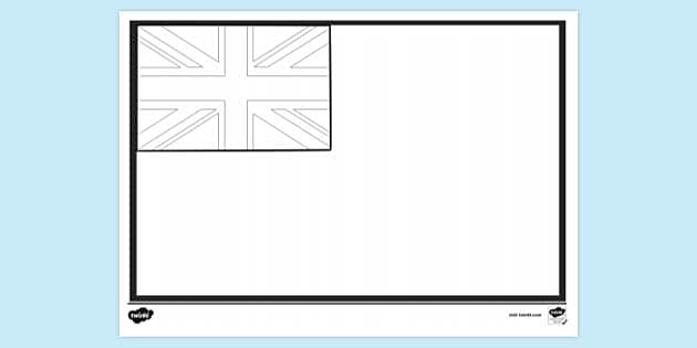 British Blue Ensign Colouring | Colouring Sheets - Twinkl