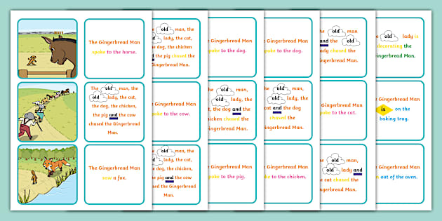 The Gingerbread Man Picture Description Cards. - Twinkl