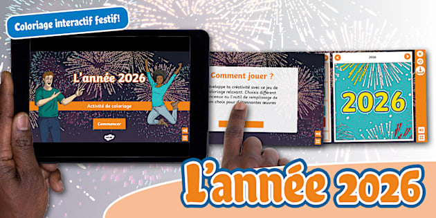 Jeu coloriage interactif : L'année 2026 - Twinkl