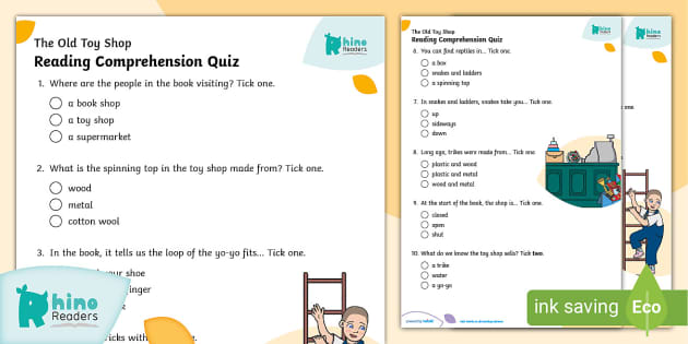Level 5a The Old Toy Shop: Reading Comprehension Quiz