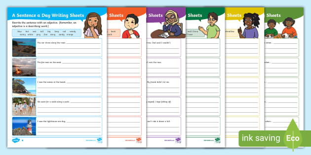 Level 2 Sentence A Day Differentiated Writing Sheets (Set 2)