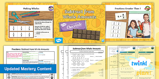 👉 Y4 Add and Subtract Fractions PlanIt Maths Lesson 3