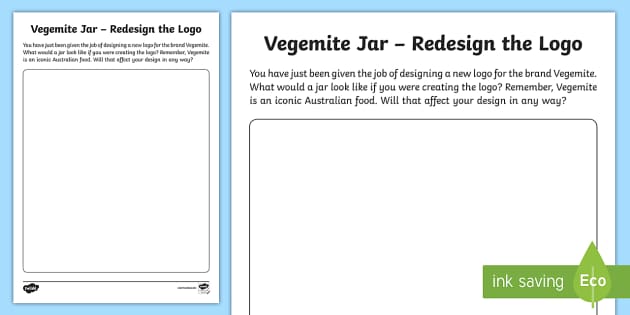 Redesign a Vegemite jar Worksheet / Worksheet (teacher made)
