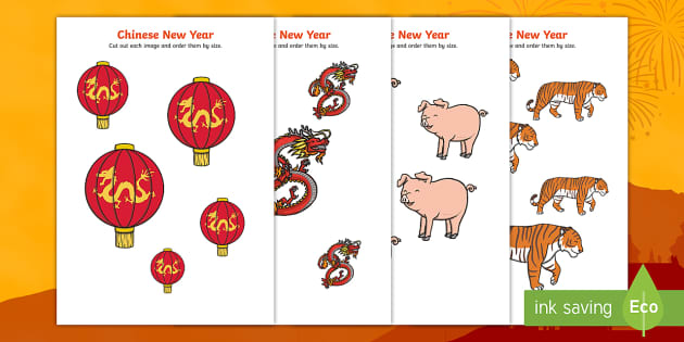Chinese New Year Story Size Ordering (teacher made) - Twinkl
