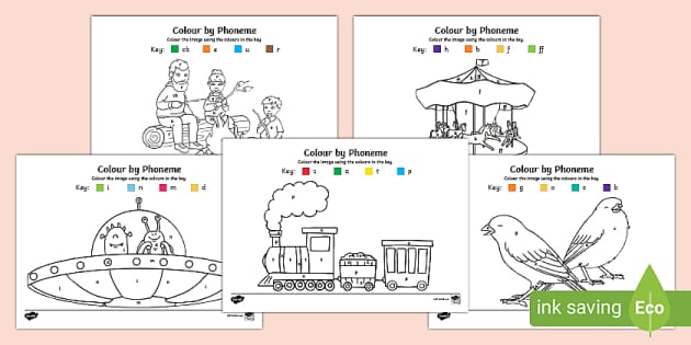 * NEW * Colour by Phoneme Phase 2 Colouring Pages - Twinkl