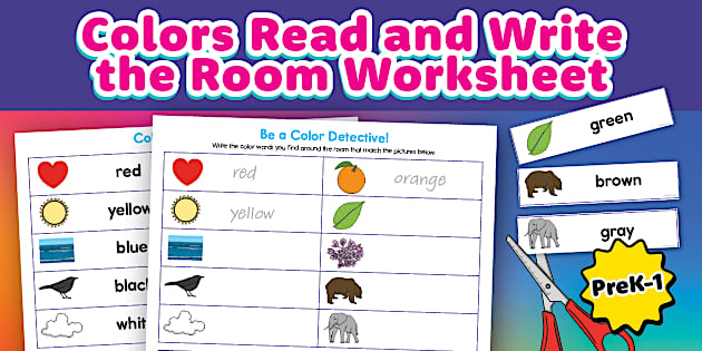 Colors Read and Write the Room Worksheet - Twinkl