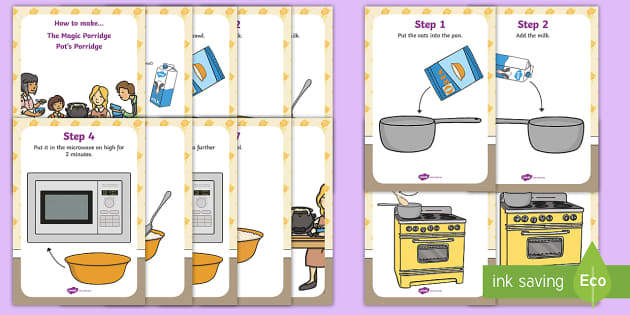 The Magic Porridge Pot Recipe Cards (teacher made) - Twinkl