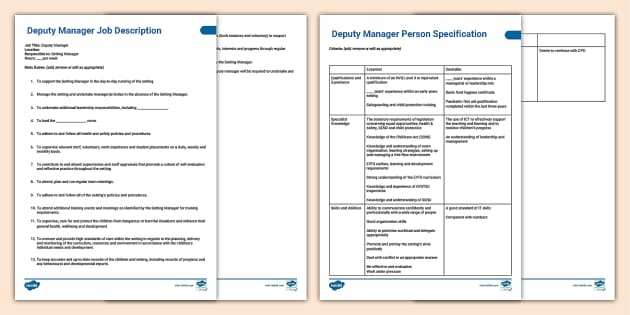 Deputy Manager Job Description And Person Specification For Early Years deputy-manager-job-description-and-person-specification-for-early-years